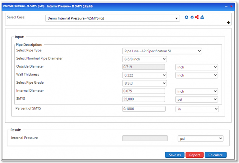 Internal Pressure % SMYS – Technical Toolboxes Knowledge Center